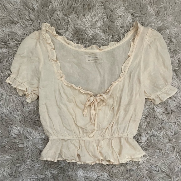 Forever 21 | Tops | Ruffled Off White See Through Blouse | Poshmark